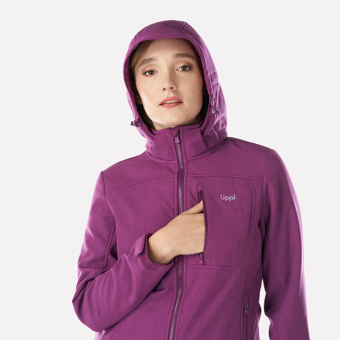 Chaqueta Mujer Macaya Softshell Hoody Jacket Melange Purpura Lippi ...