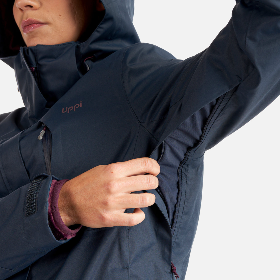 Chaqueta Mujer Tres Cruces Fusion-3 Hoody Jacket Azul Oscuro Lippi ...
