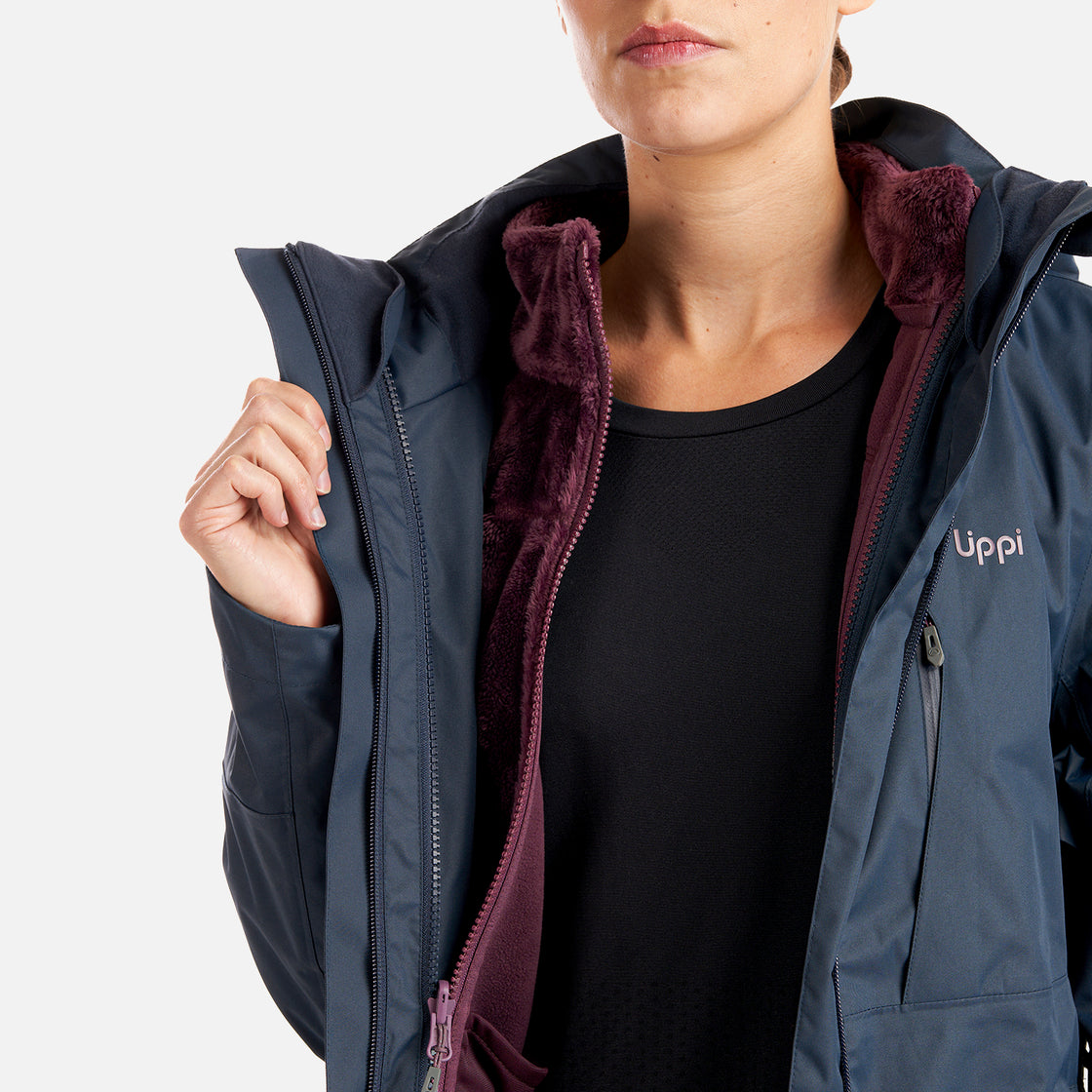Chaqueta Mujer Tres Cruces Fusion-3 Hoody Jacket Azul Oscuro Lippi ...